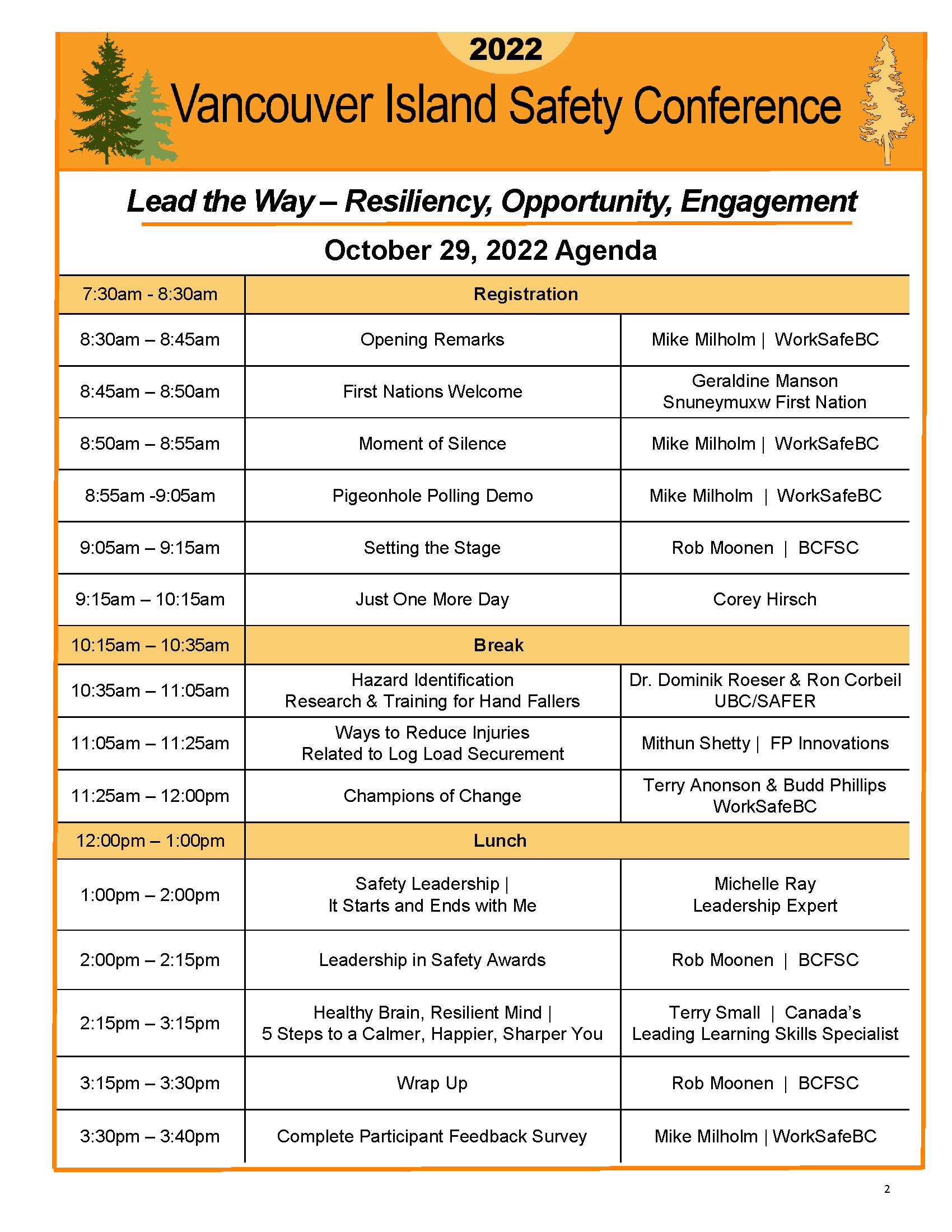 Safety Conferences – BC Forest Safety Council